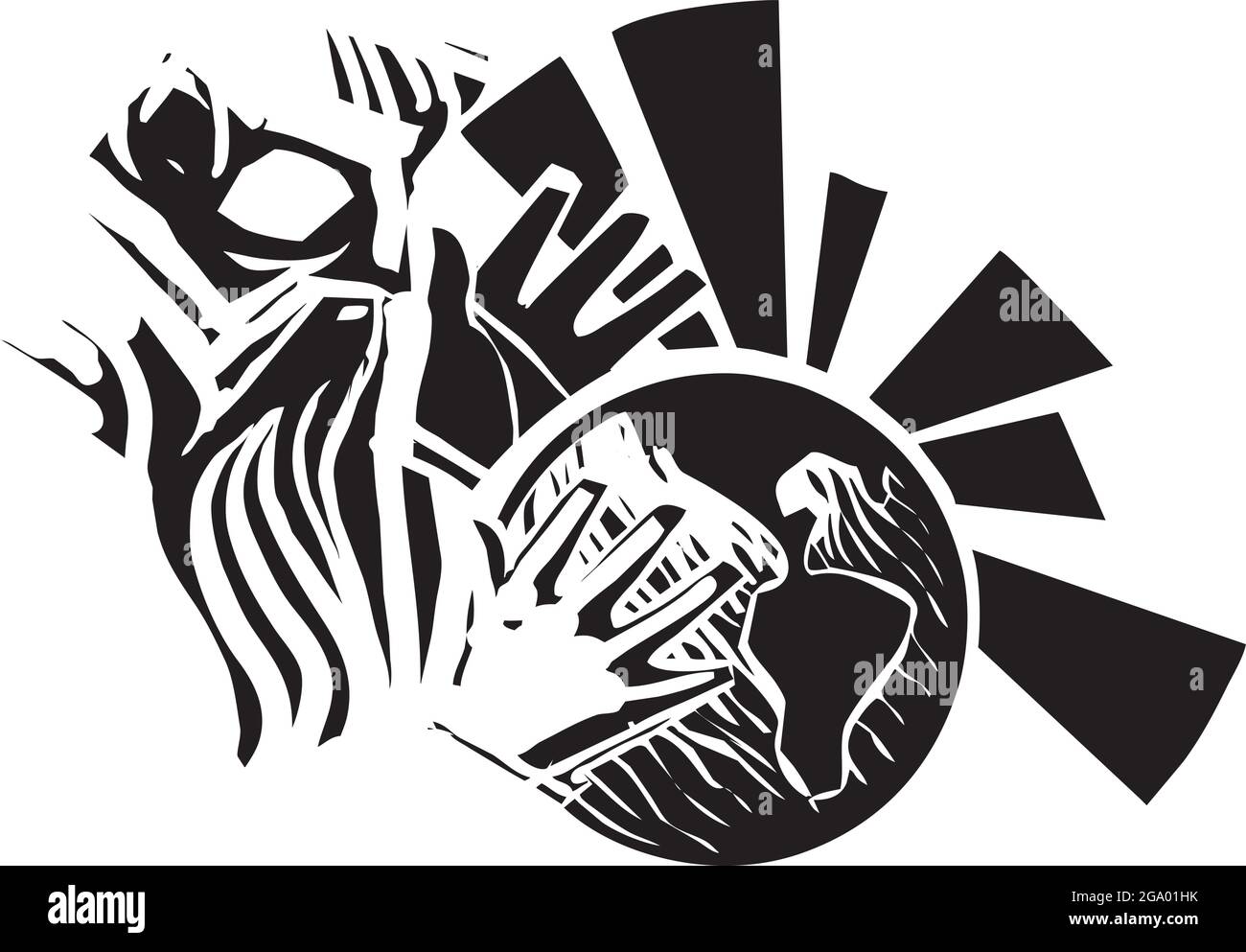 God creating earth Stock Vector Images - Alamy