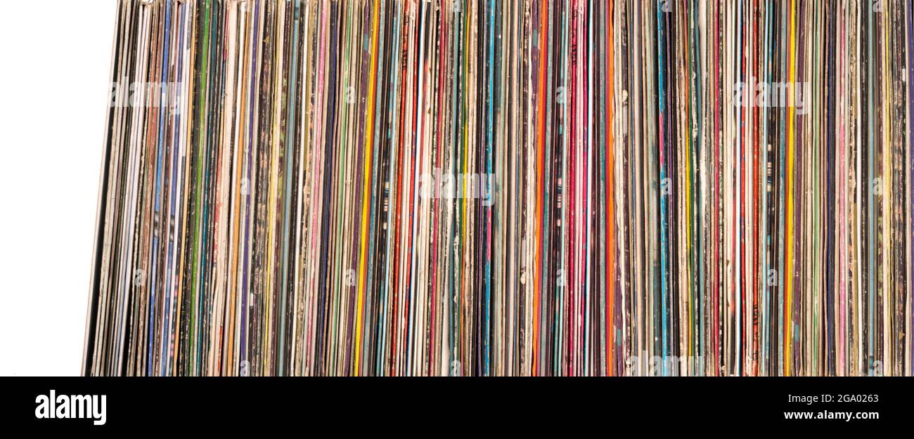 A stack of old vinyl records. close-up backgrounds Stock Photo - Alamy