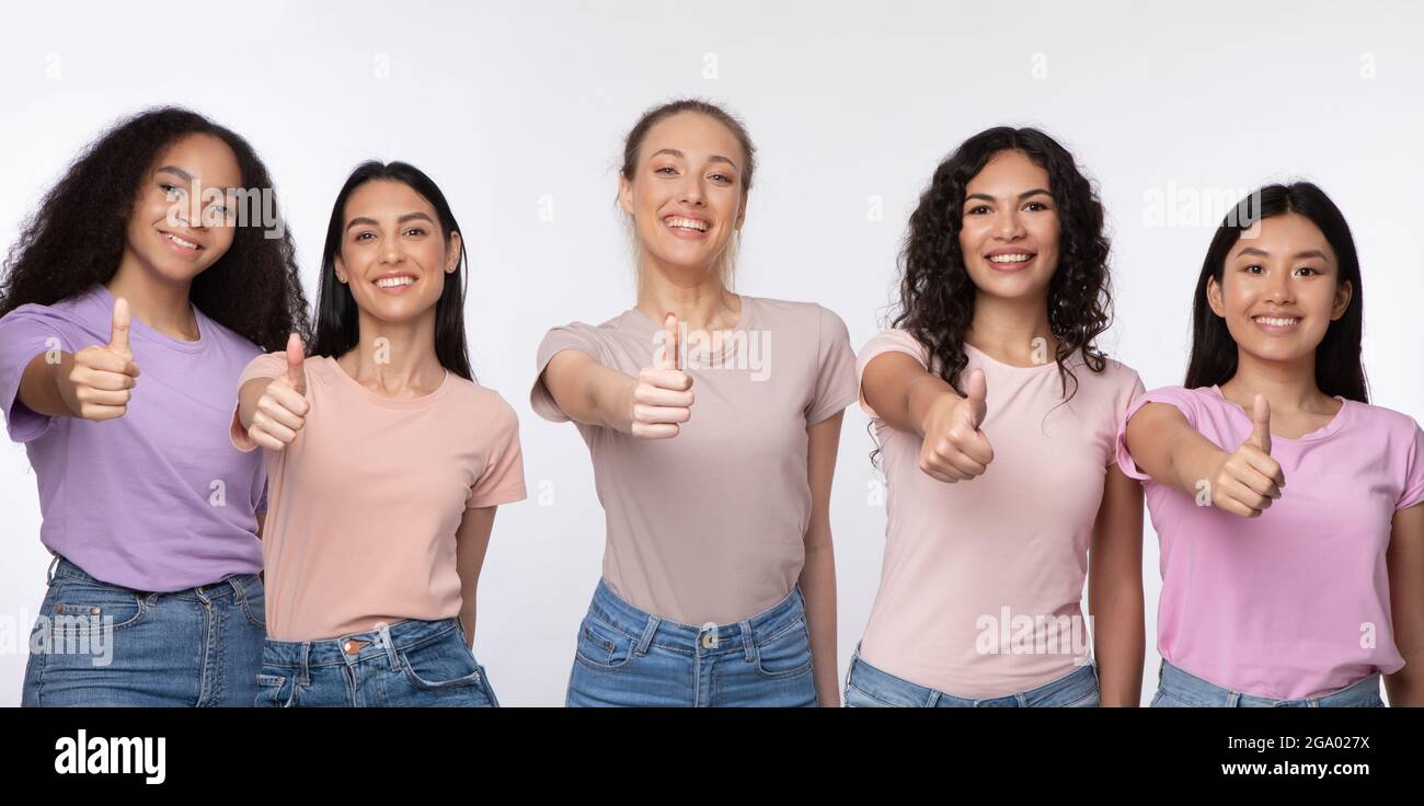 Diverse hands thumbs up hi-res stock photography and images - Alamy