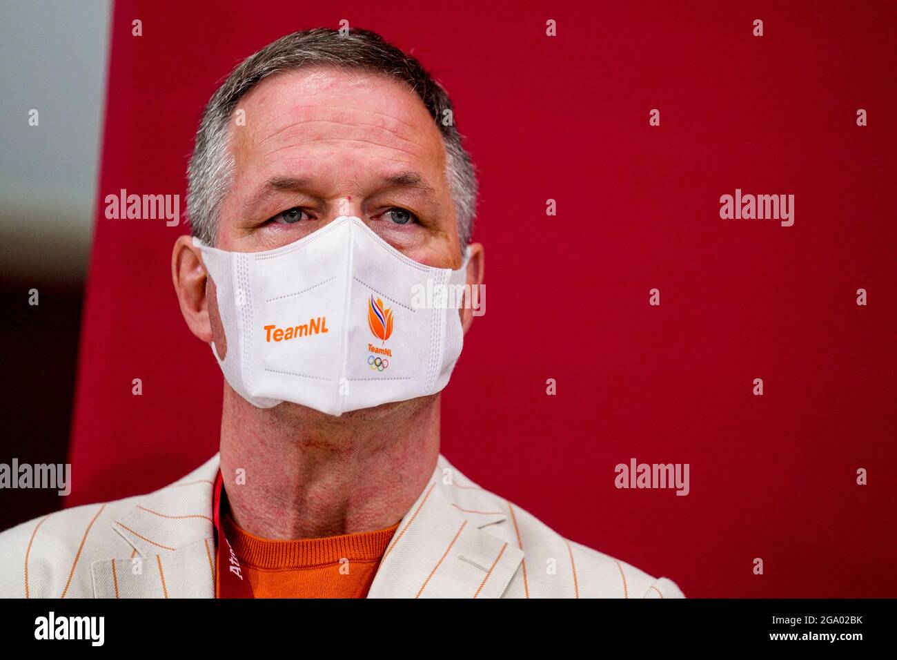 TOKYO, JAPAN - JULY 28: Coach Michael Bazynski of the Netherlands competing on Women -70 kg ...