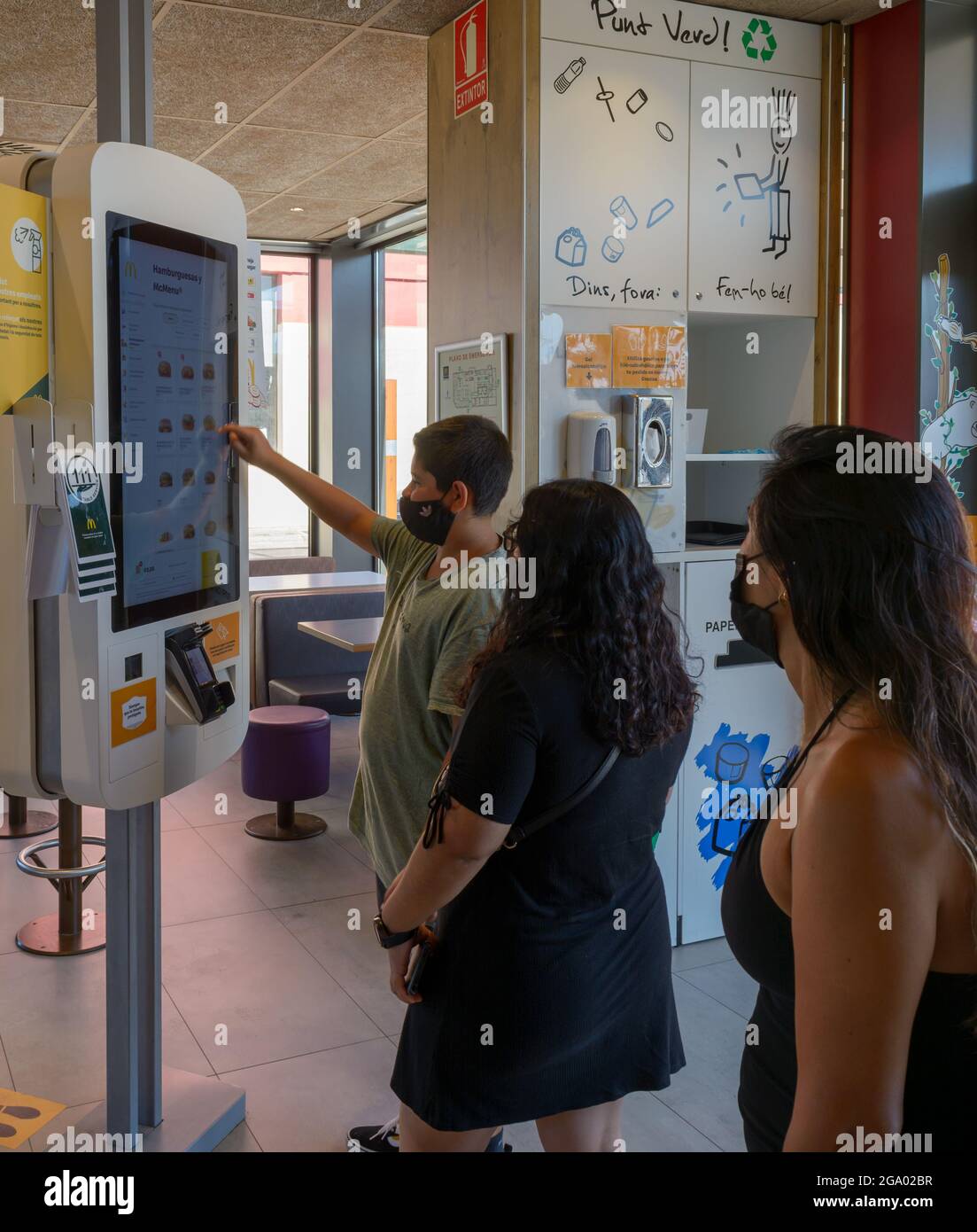 Mallorca, Spain, 07-27-2021: People at self service order machines from ...