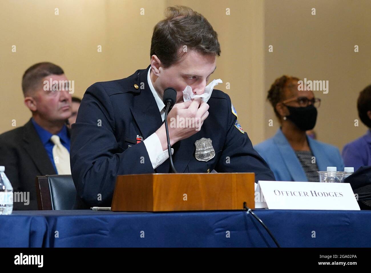 Washington Metropolitan Police Department officer Daniel Hodges reacts ...