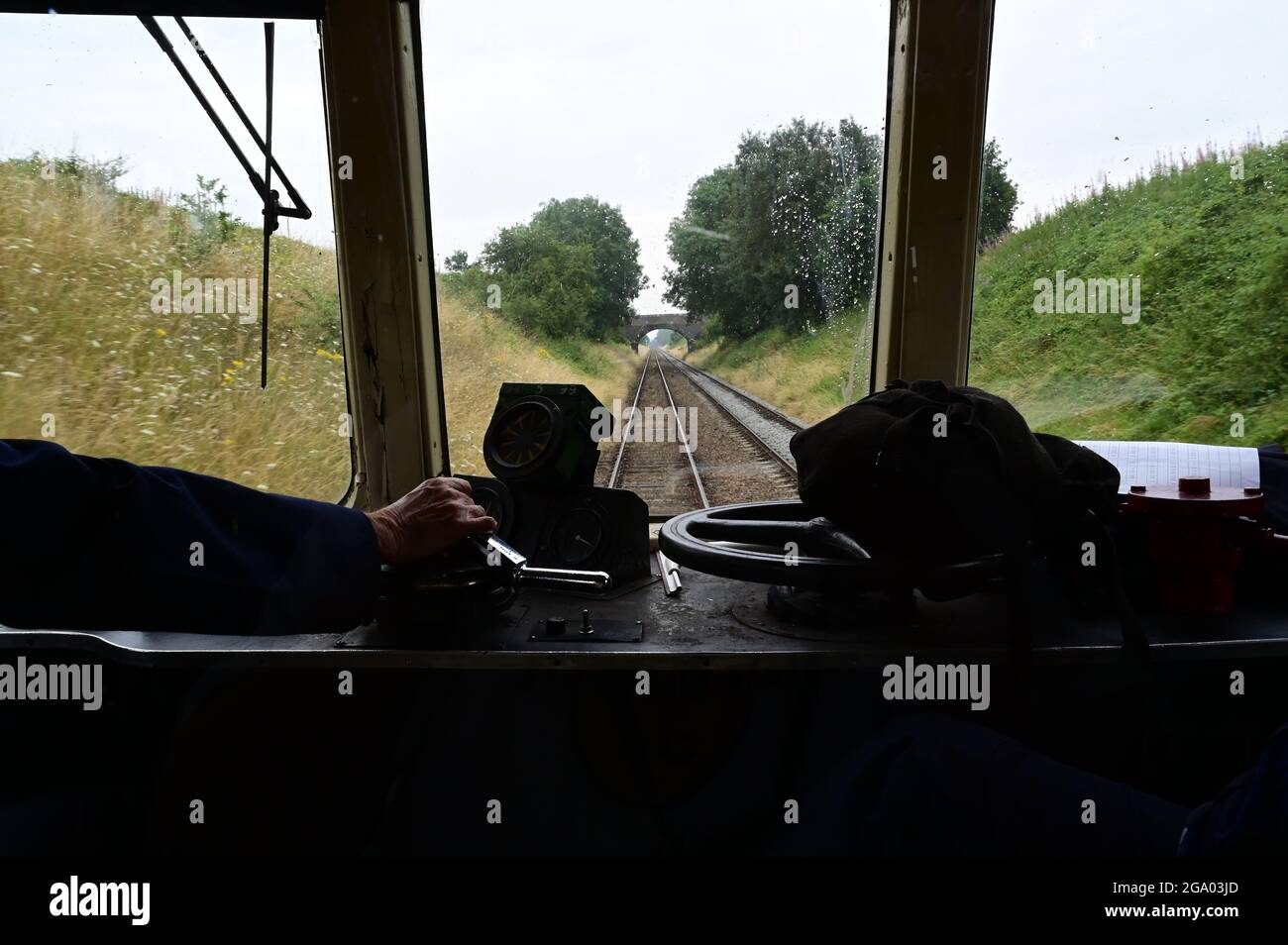 The drivers cab on a class 101 locomotive Stock Photo - Alamy