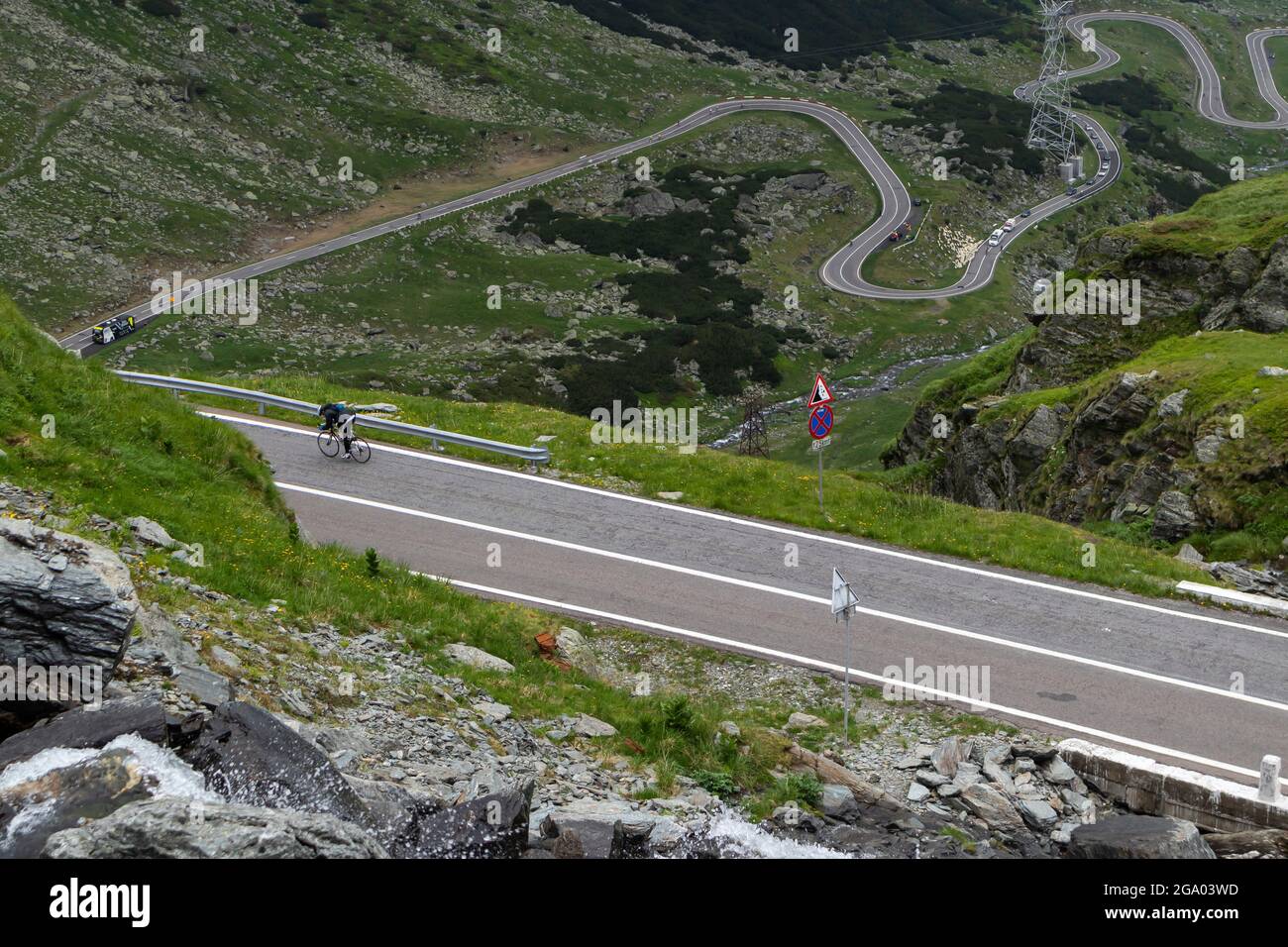 Landscape in Fagaras mountains in Romania, with Transfagarasan road ...