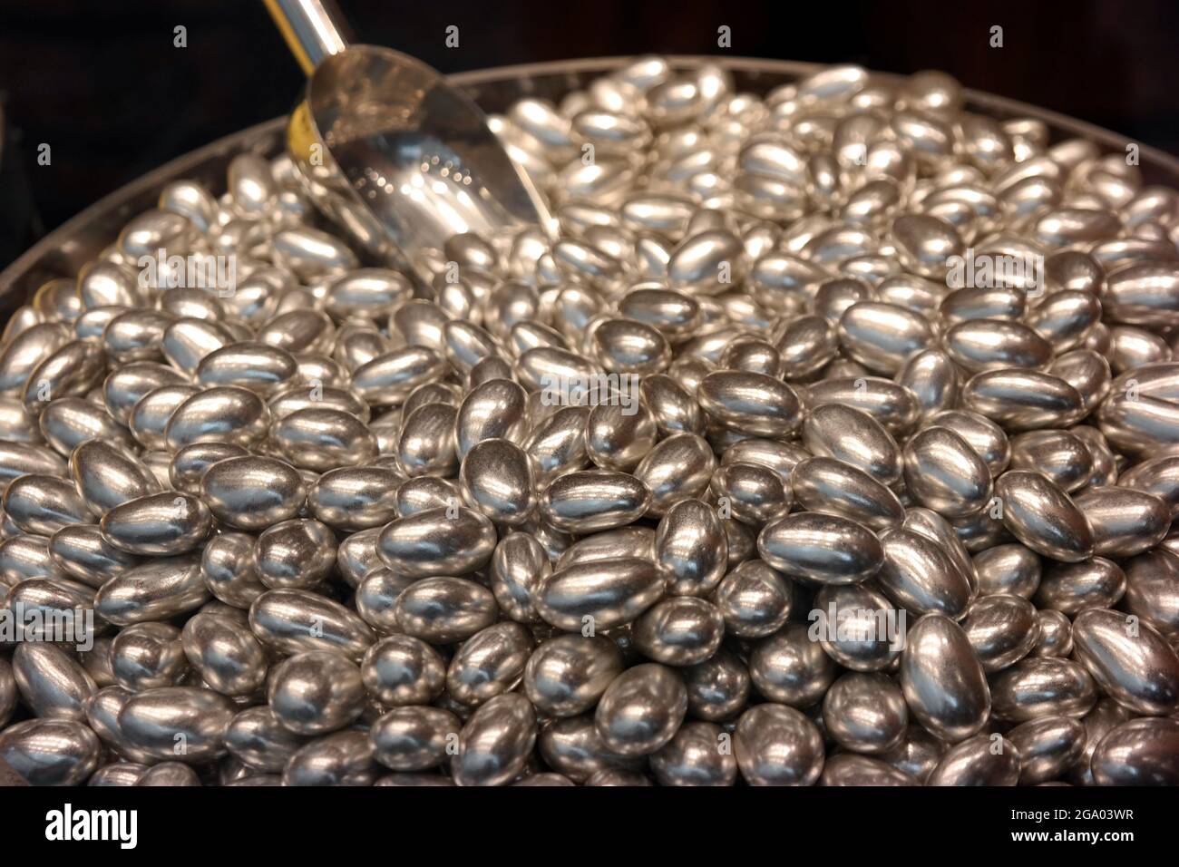 Delicious Turkish candies in silver color in Grand Bazaar, Istanbul ...