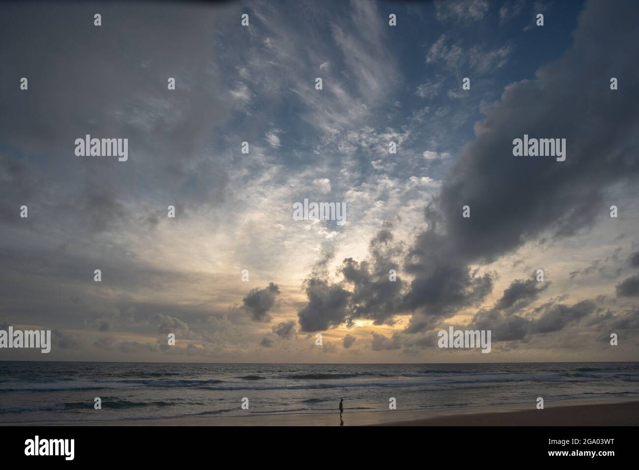Scene of Colorful romantic sky sunset with Changing the color of the ...