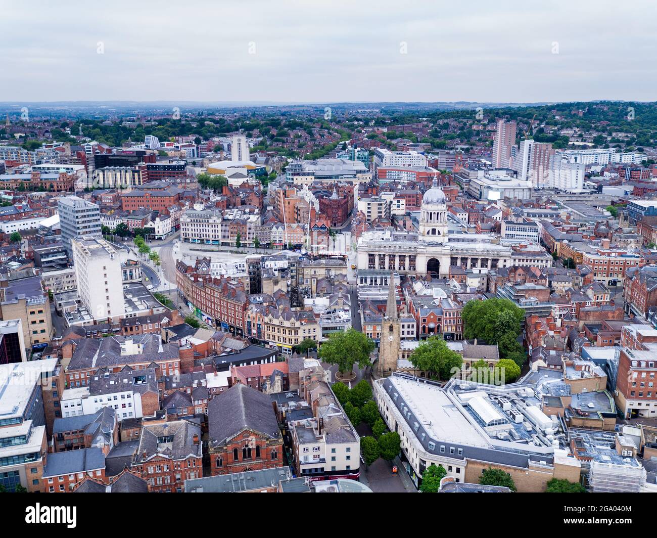 Aerial Image Nottingham City Centre Stock Photo - Alamy