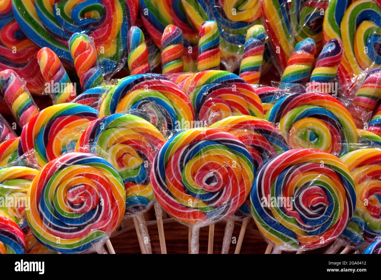 Delicious Turkish colorful candies in Grand Bazaar, Istanbul. red, blue ...