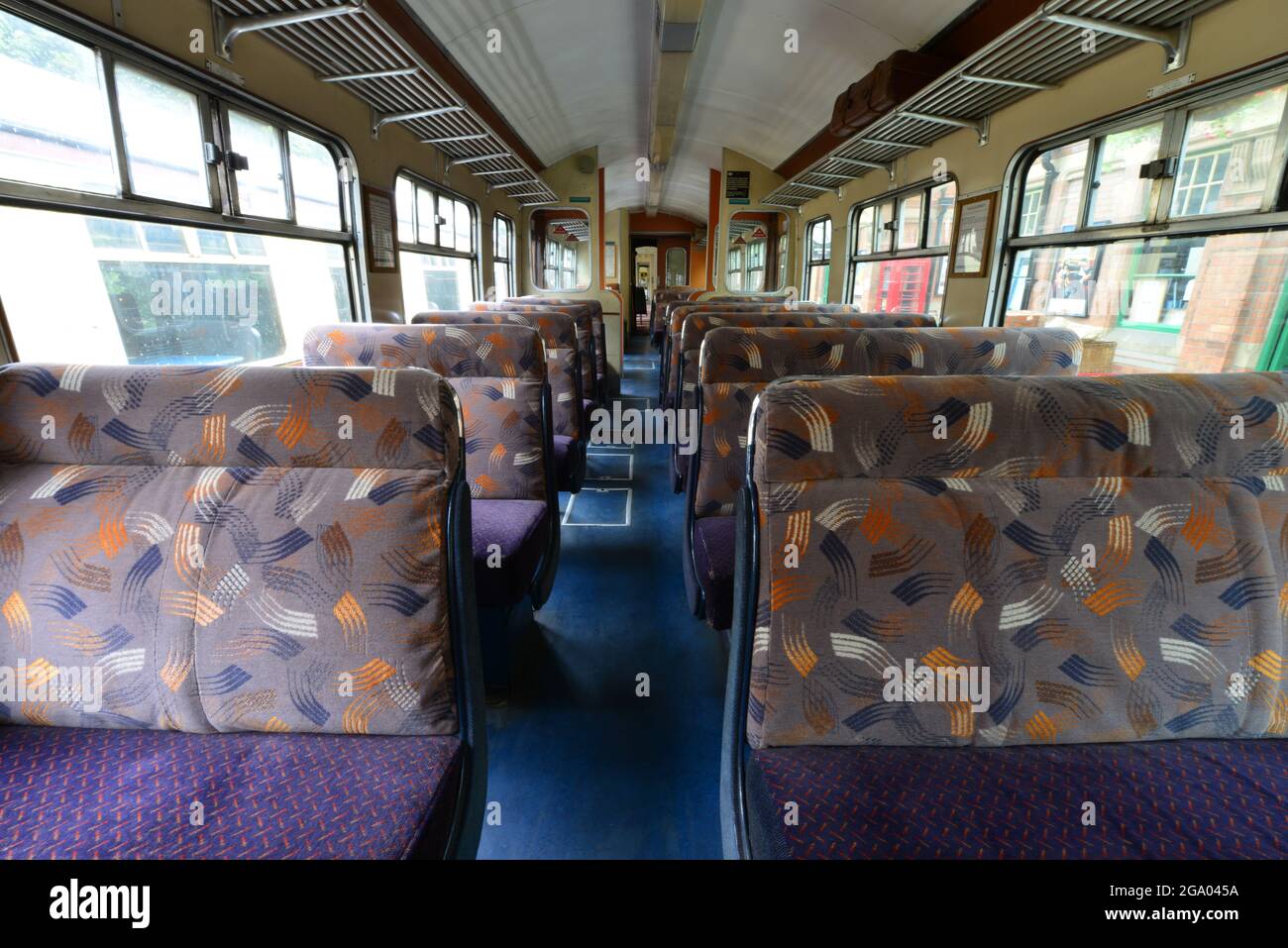 The seats inside a class 101 railway coach Stock Photo - Alamy