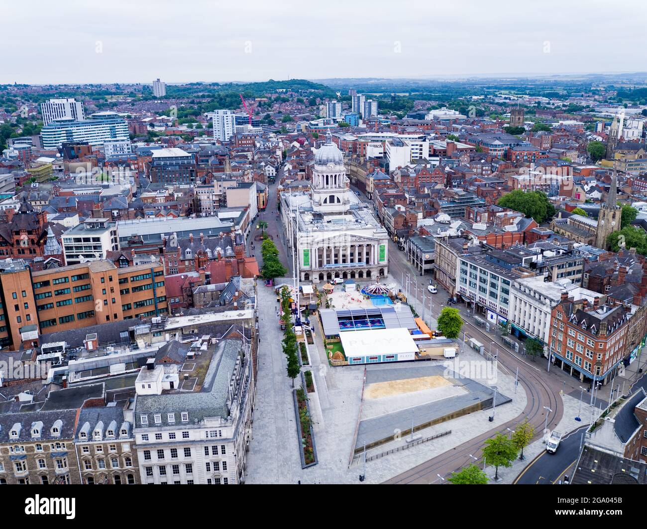Aerial Image Nottingham City Centre Stock Photo - Alamy