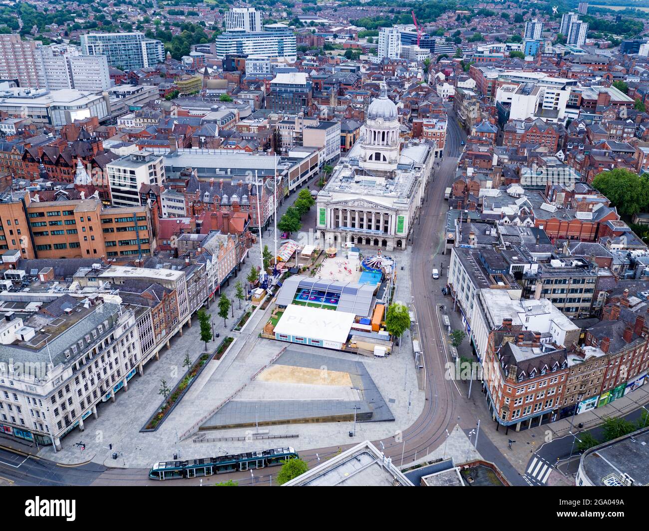 Aerial Image Nottingham City Centre Stock Photo - Alamy