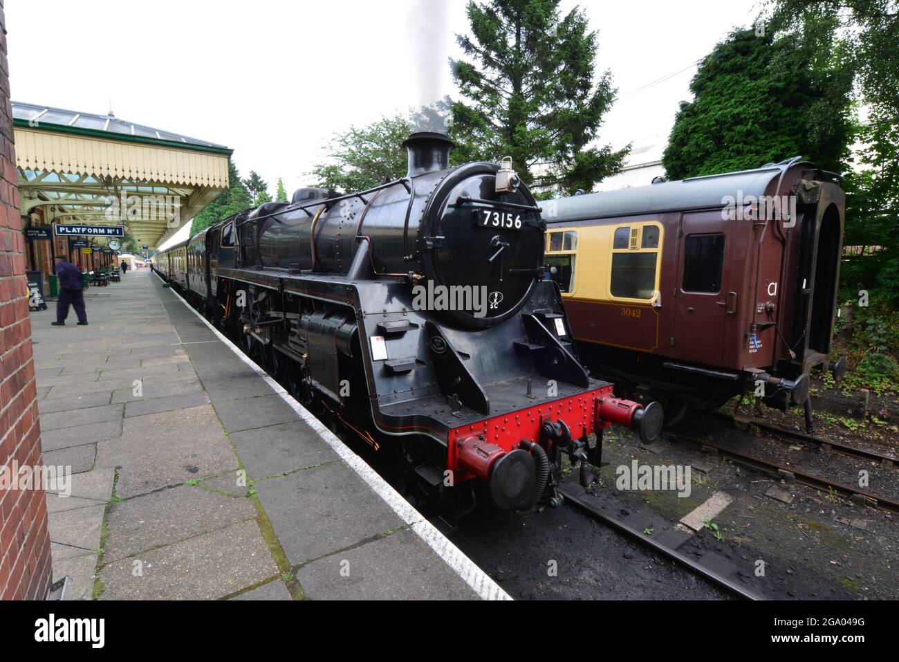 BR Standard Class 5 73156 steam locomotive Stock Photo - Alamy