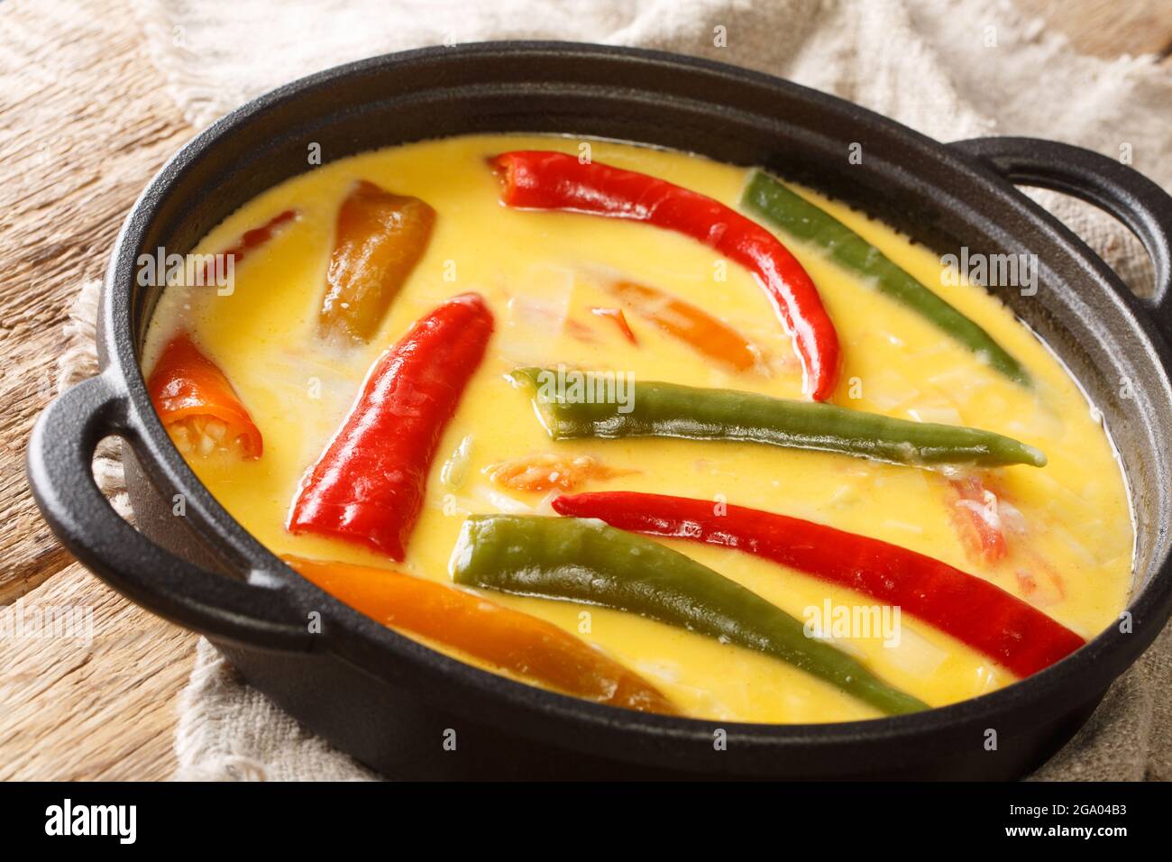 Spicy Ema datshi the national dish of Bhutan is an easy to make hearty ...