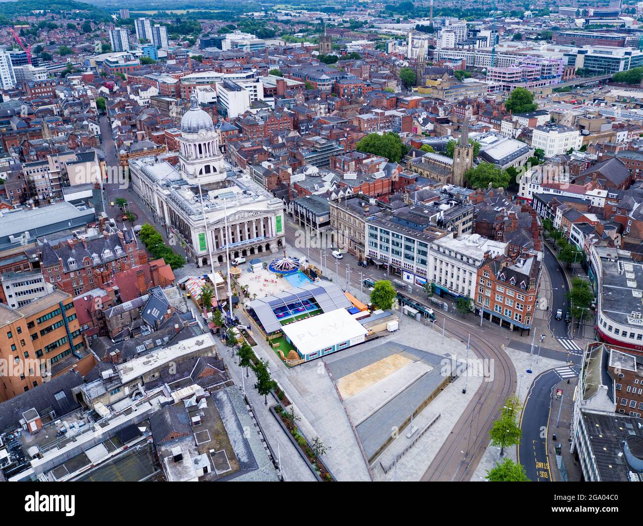 Aerial Image Nottingham City Centre Stock Photo - Alamy