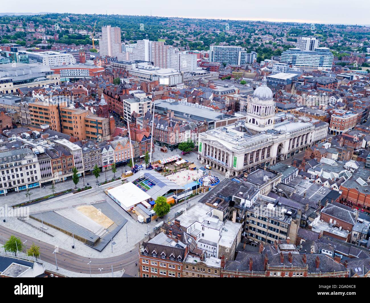 Aerial Image Nottingham City Centre Stock Photo - Alamy