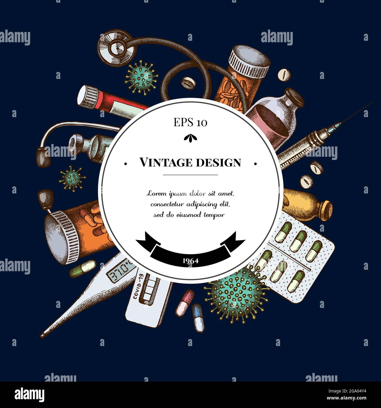 Border design bacteria illustration hi-res stock photography and images ...