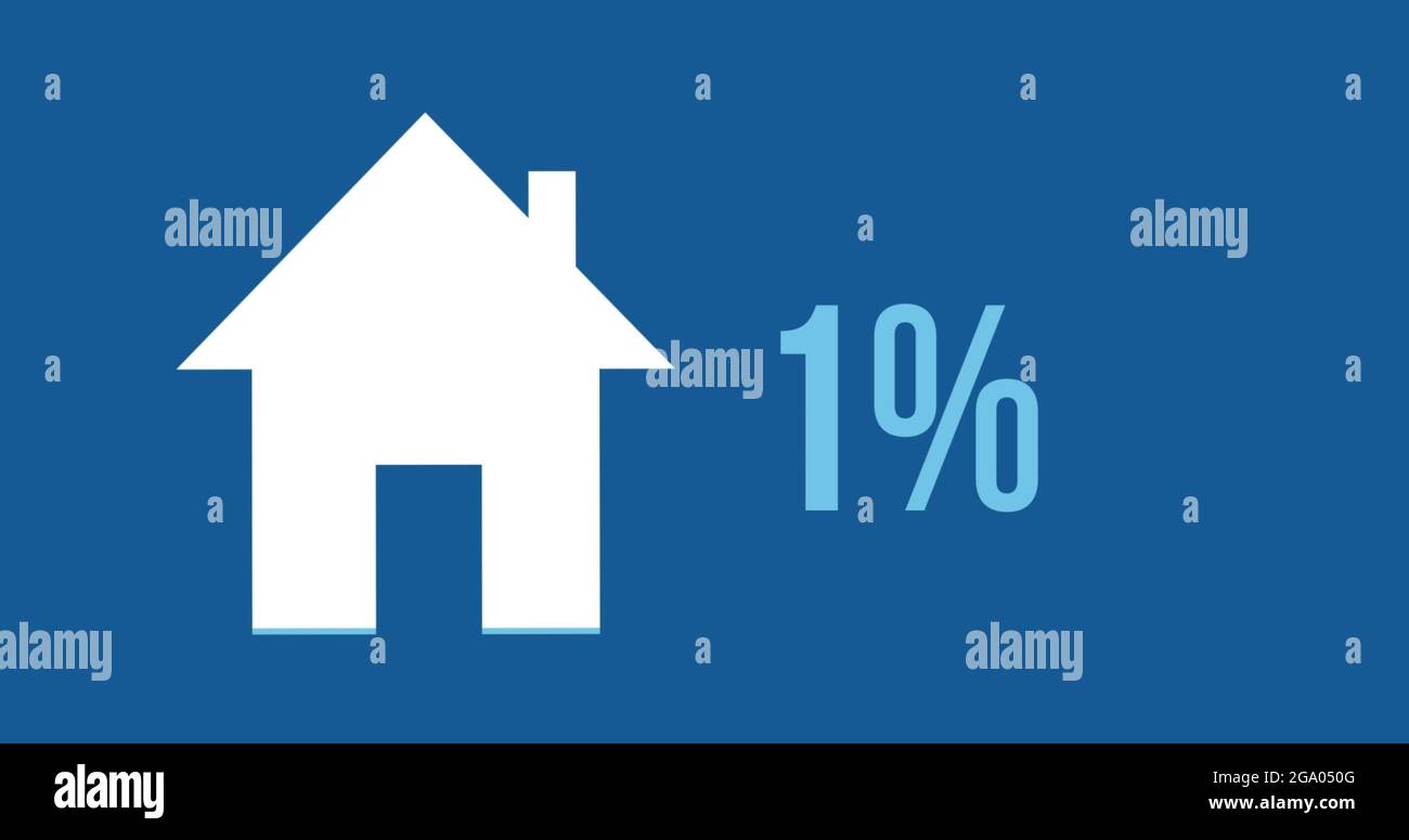 House shape and increasing percentage filling up with colours Stock ...