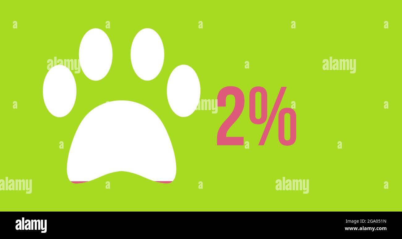 Animal paw shape and rising percentage filling with colour 4k Stock ...