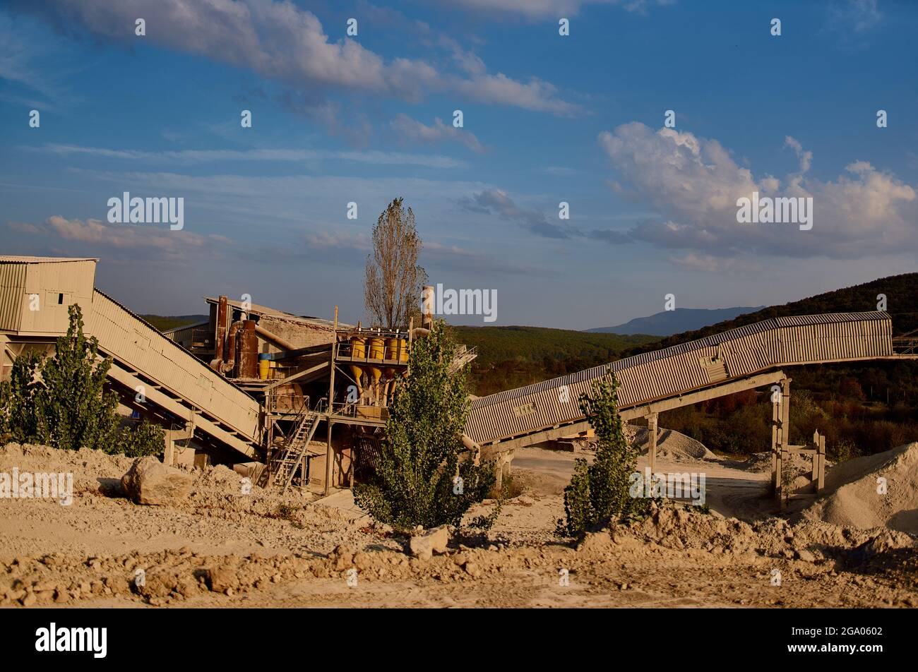 construction materials working machines excavator industry Stock Photo ...