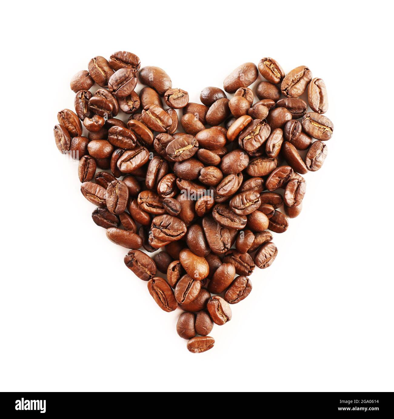 Coffee beans in shape of heart isolated on white Stock Photo - Alamy