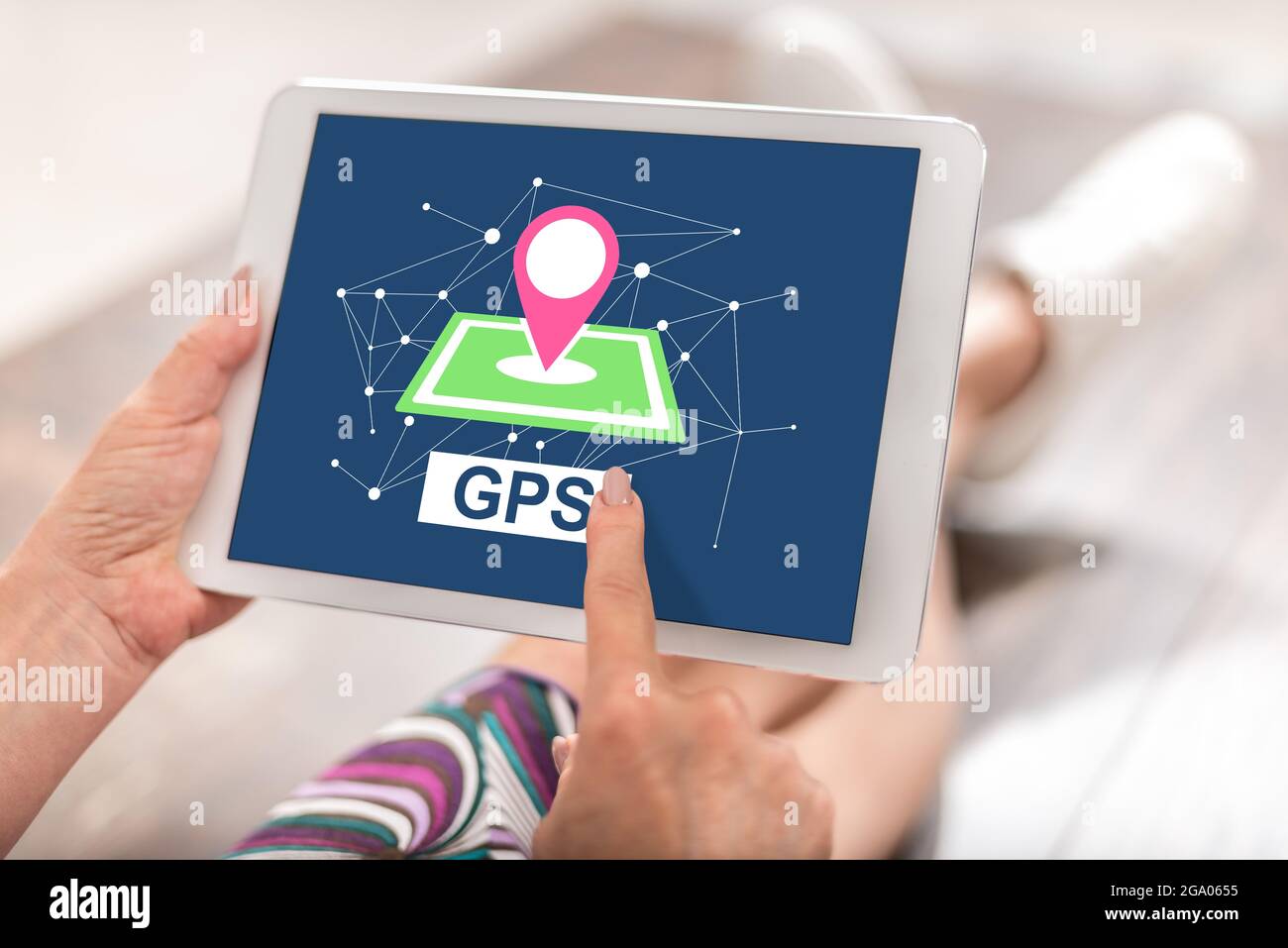Woman using navigator system hi-res stock photography and images - Alamy