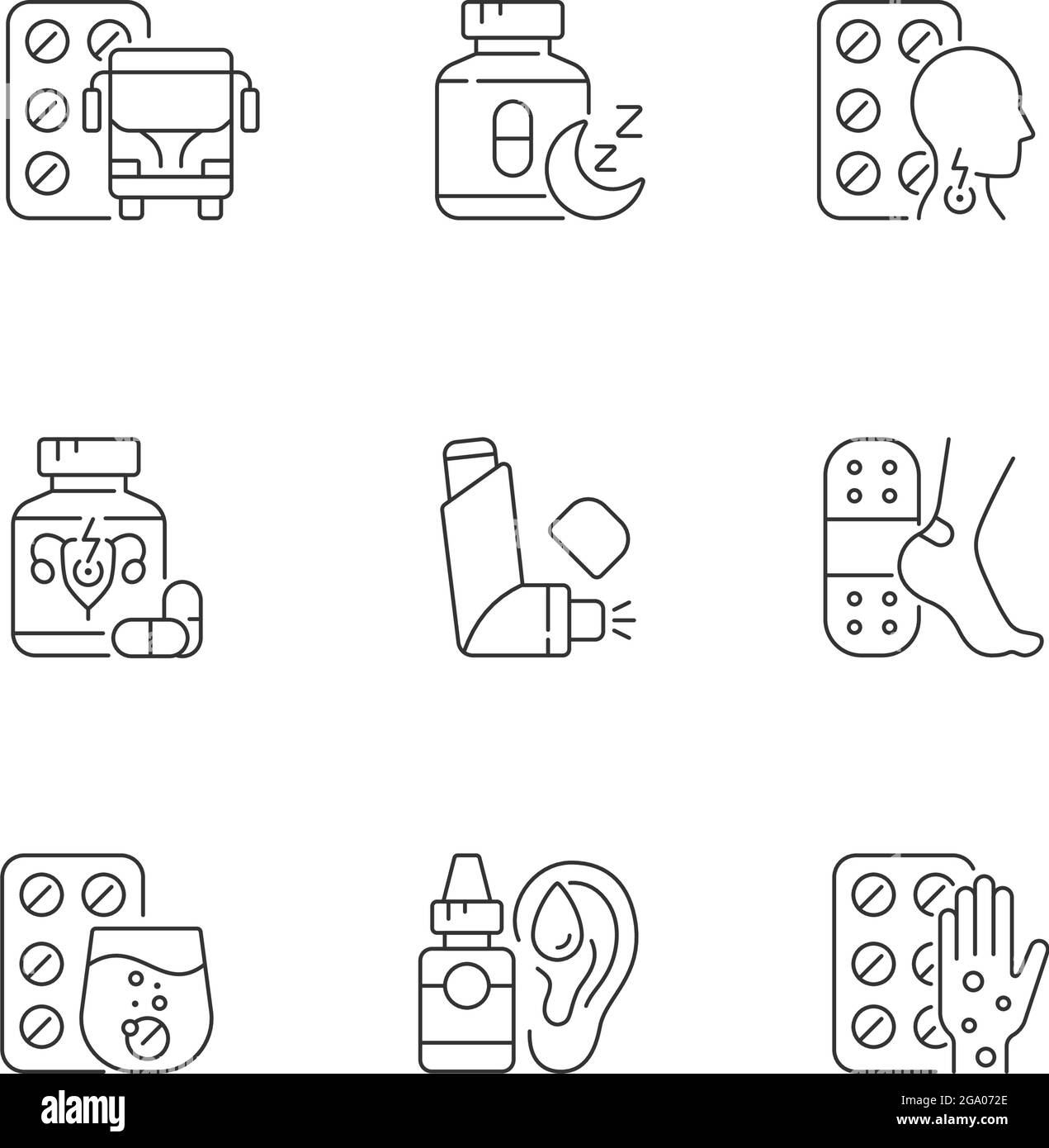 Pharmaceutical drugs linear icons set Stock Vector Image & Art - Alamy