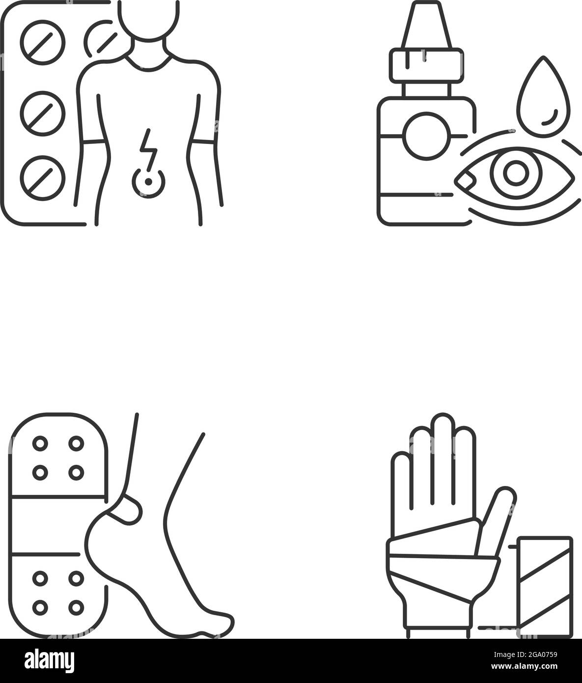 Medication options linear icons set Stock Vector Image & Art - Alamy