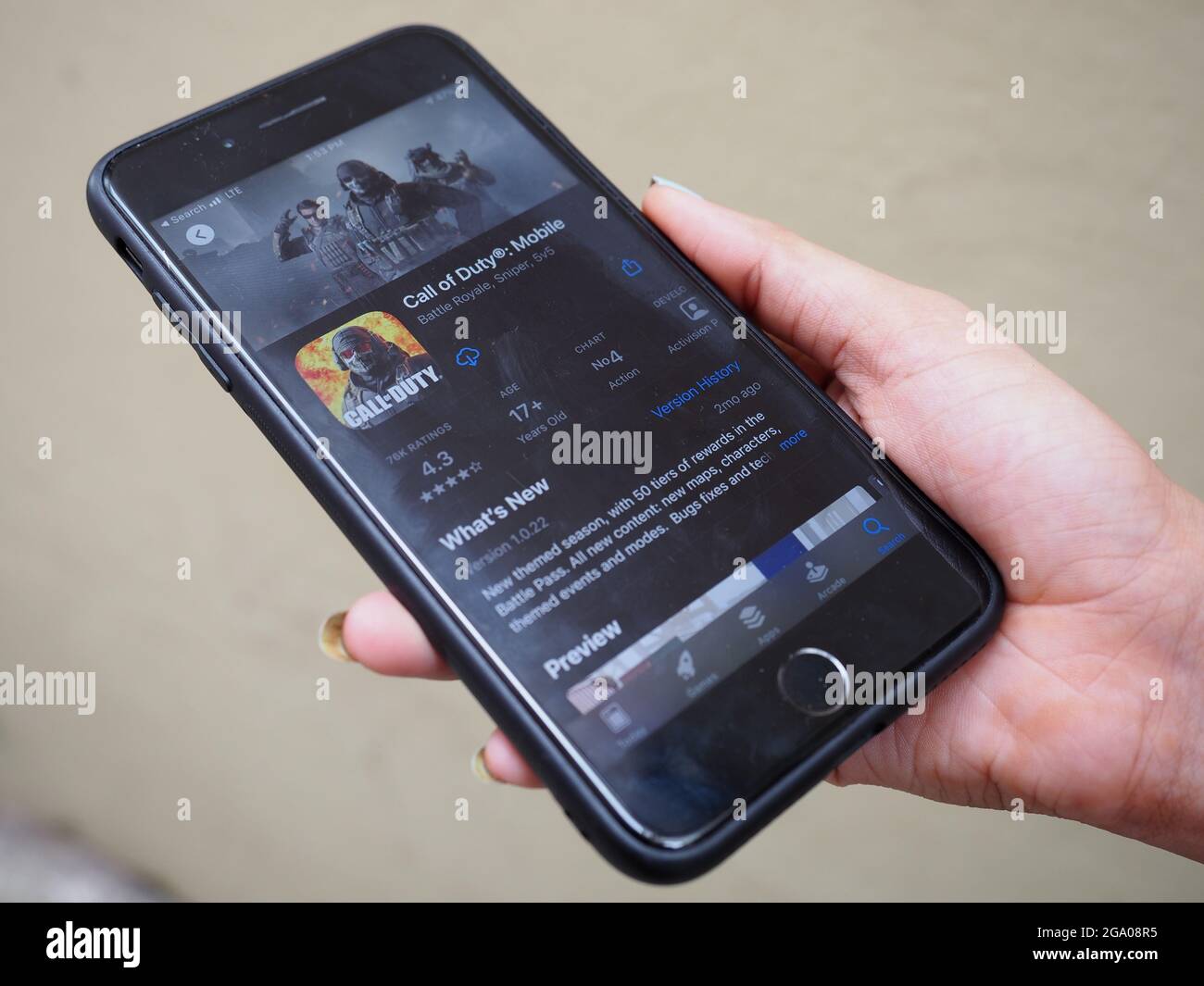 KOLKATA, INDIA - Jul 26, 2021: Logo of Call of Duty game mobile app on ...