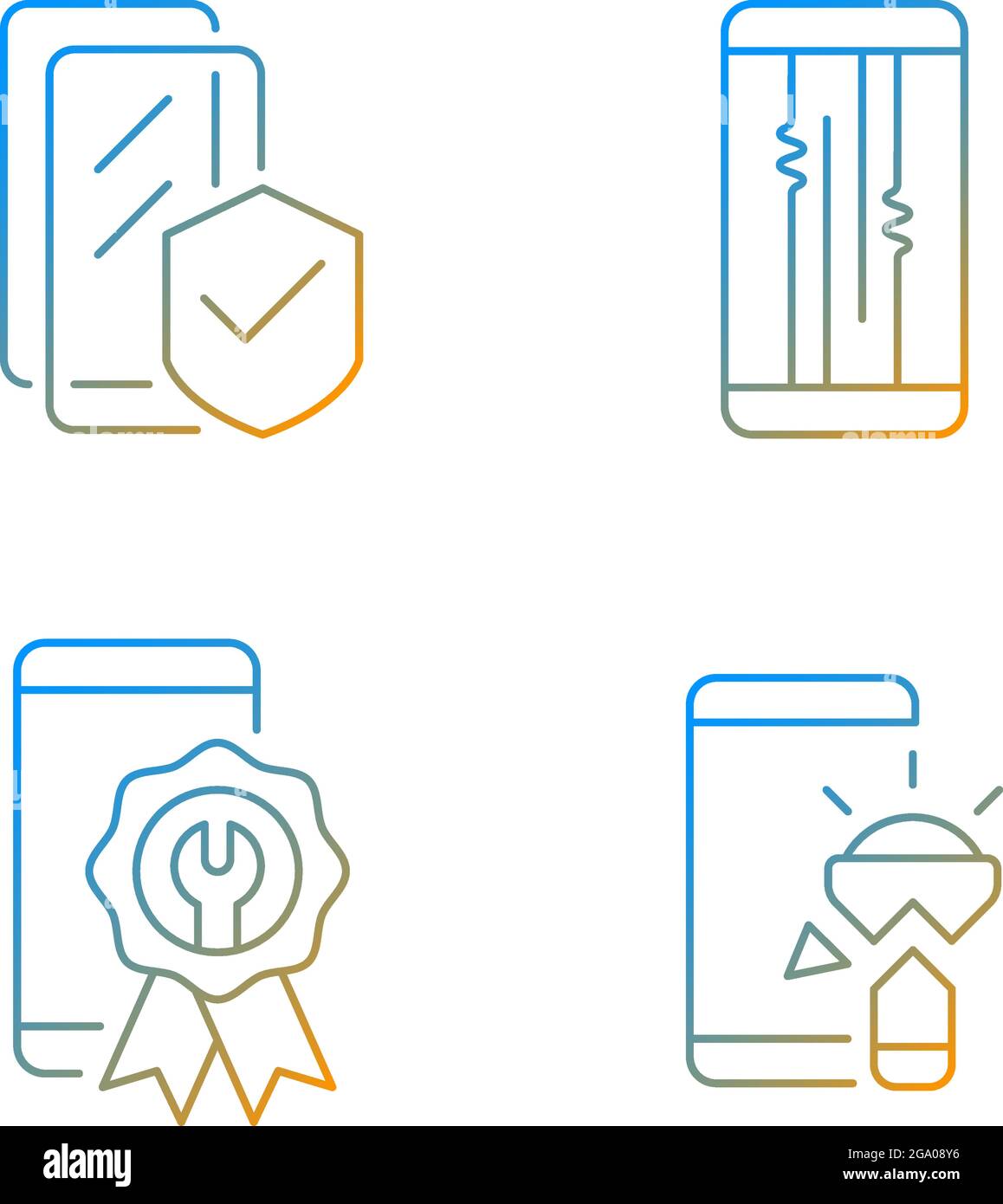 Common phone breakdowns gradient linear vector icons set Stock Vector Image & Art - Alamy