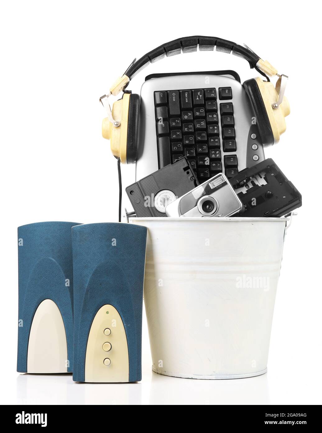 Old computer equipment isolated on white Stock Photo - Alamy