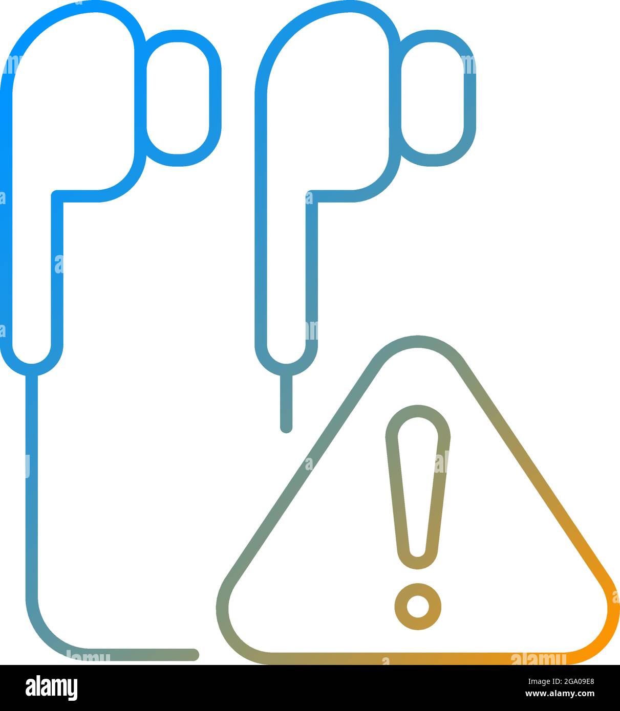 Broken earphones gradient linear vector icon Stock Vector Image & Art ...