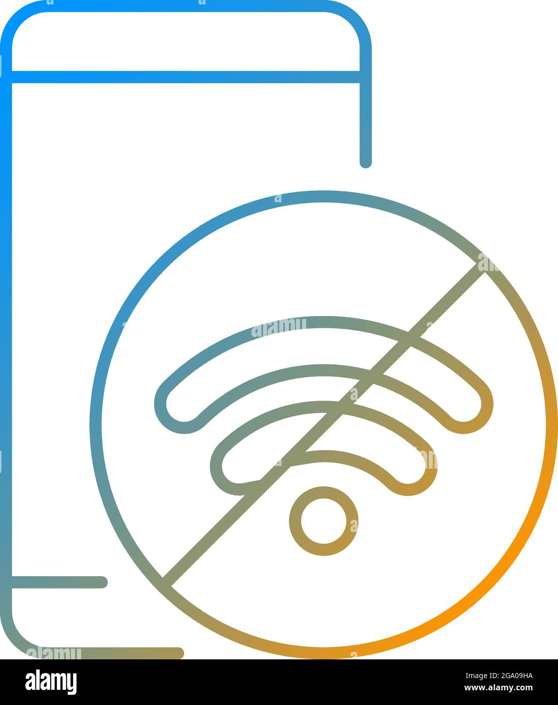 Internet connection issues gradient linear vector icon Stock Vector ...