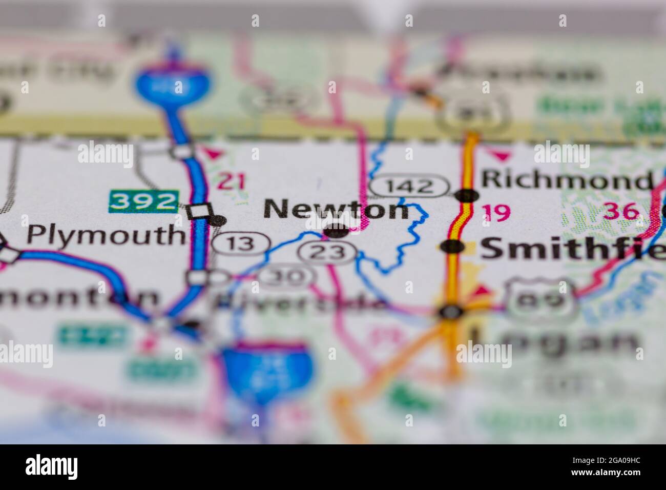 Newton Utah USA shown on a road map or Geography map Stock Photo - Alamy