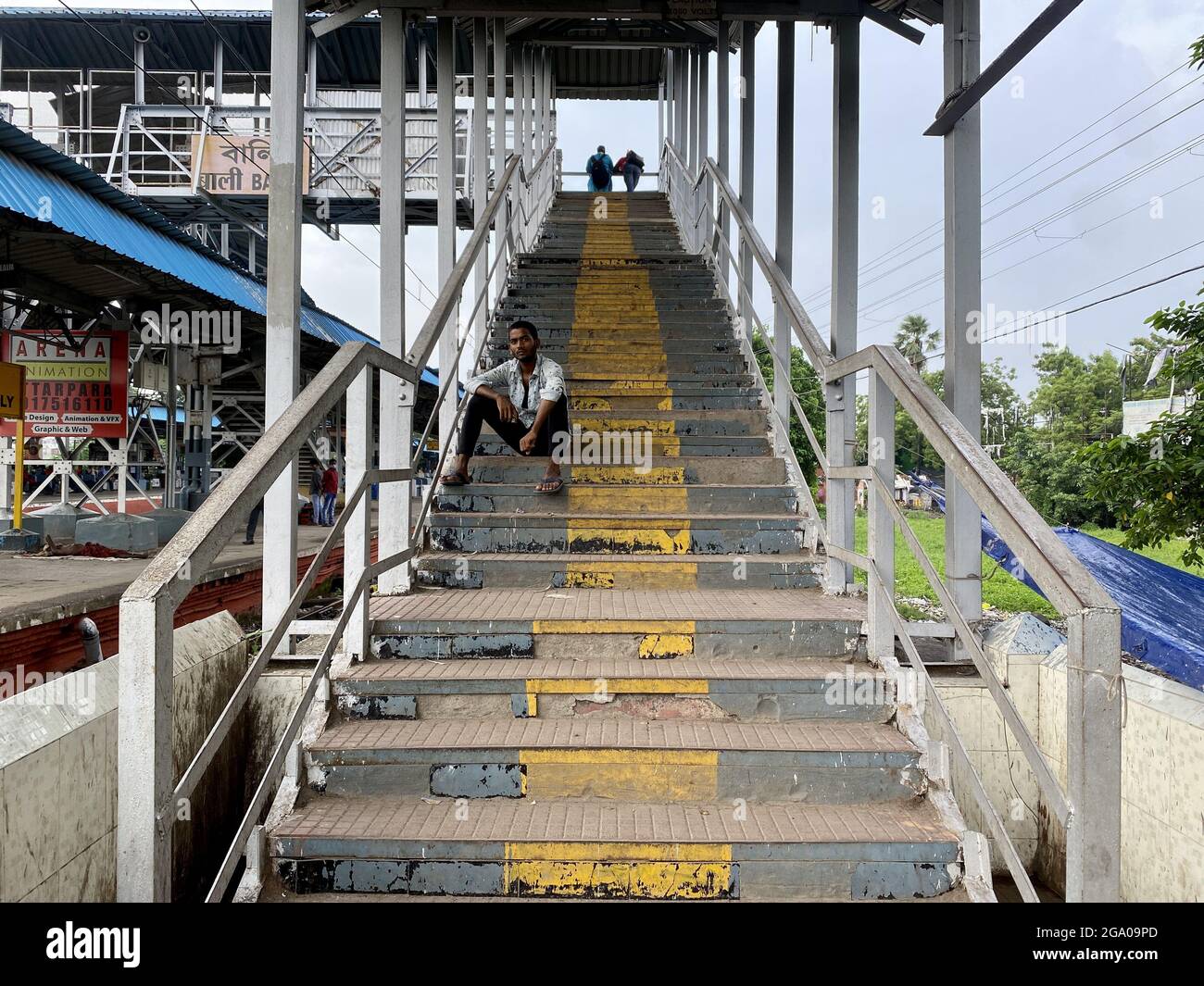KOLKATA, INDIA - Jul 25, 2021: Stairs. Abstract steps. Stairs in the ...