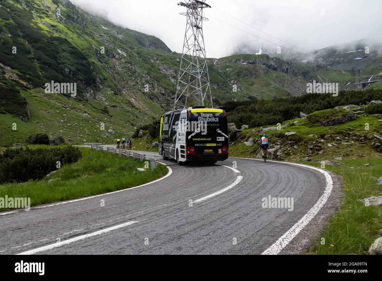 Landscape in Fagaras mountains in Romania, with Transfagarasan road ...