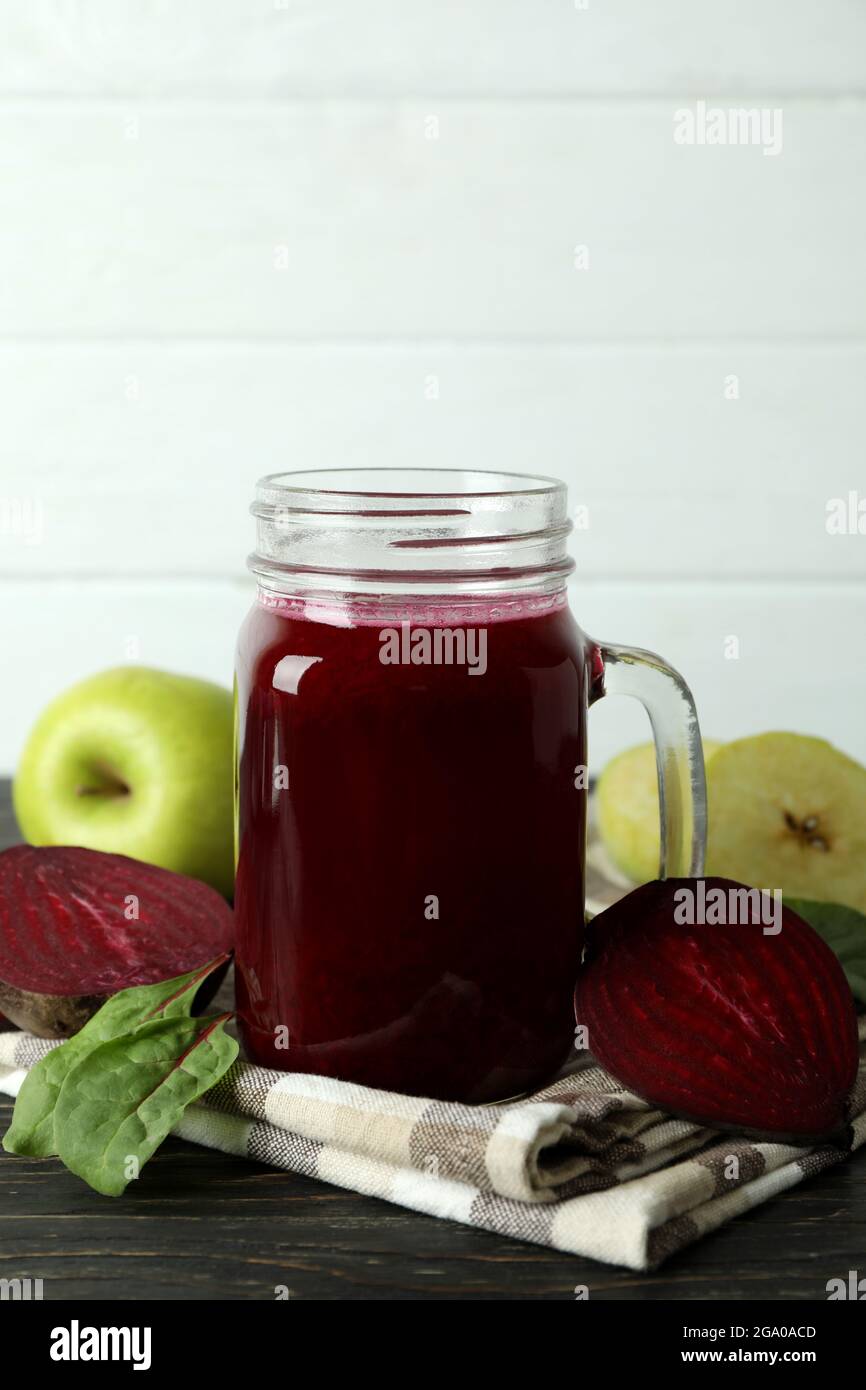 Concept of healthy drink with beetroot smoothie Stock Photo - Alamy