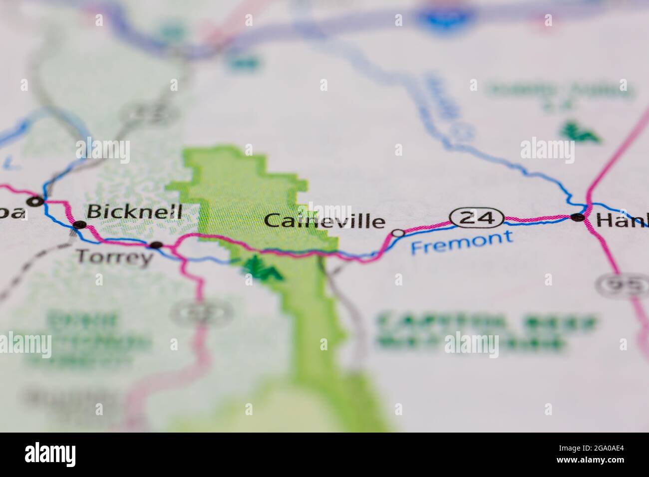 Caineville on a map hi-res stock photography and images - Alamy
