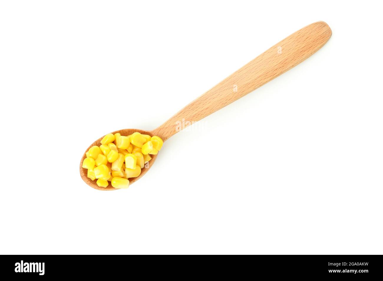 Spoon with corn seeds isolated on white background Stock Photo - Alamy