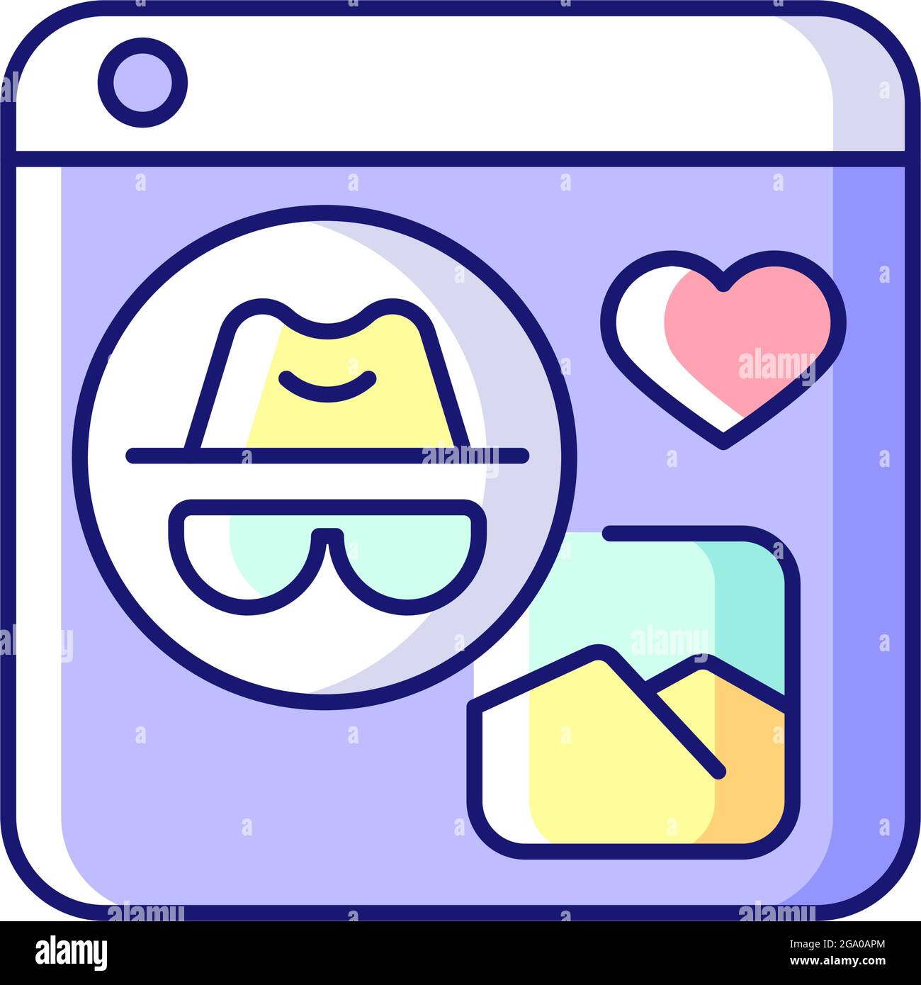 Anonymous social media RGB color icon Stock Vector Image & Art - Alamy