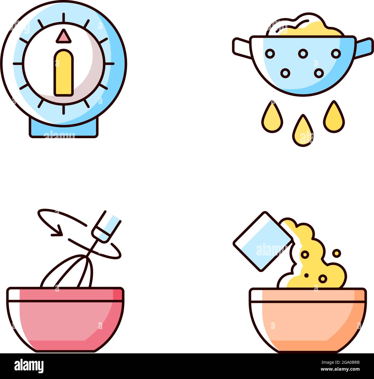 Food preparation RGB color icons set Stock Vector Image & Art - Alamy