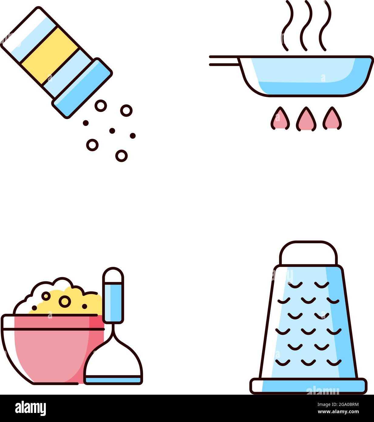 Home cooking RGB color icons set Stock Vector Image & Art - Alamy