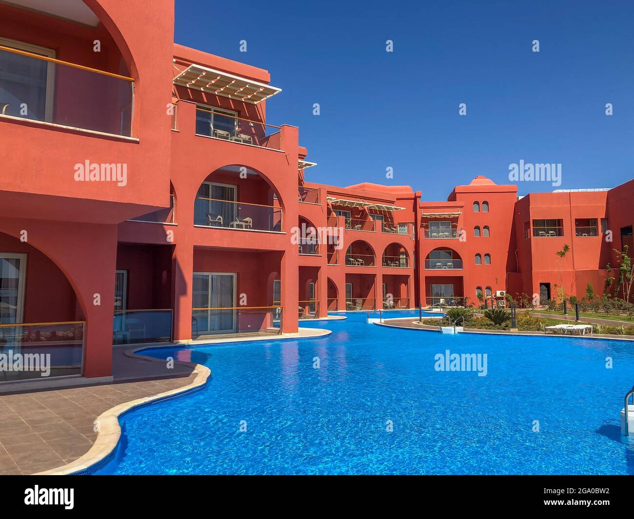 SHARM EL SHEIKH, EGYPT - JUNE 6, 2021: Pool of hotel Albatros Laguna ...