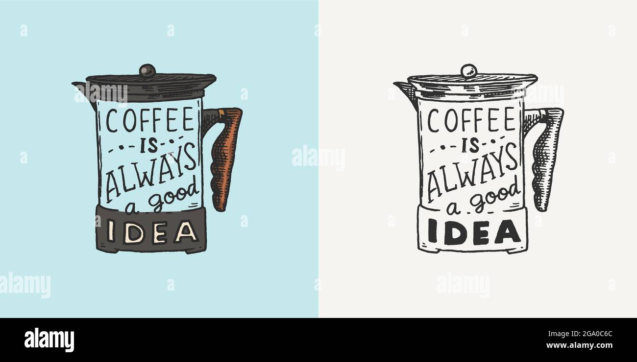 Coffee filter. Logo and emblem for shop. Vintage retro badge. Templates ...