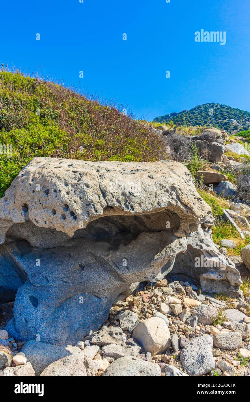 Big rare rock formation in natural coastal landscapes on Kos Island in ...