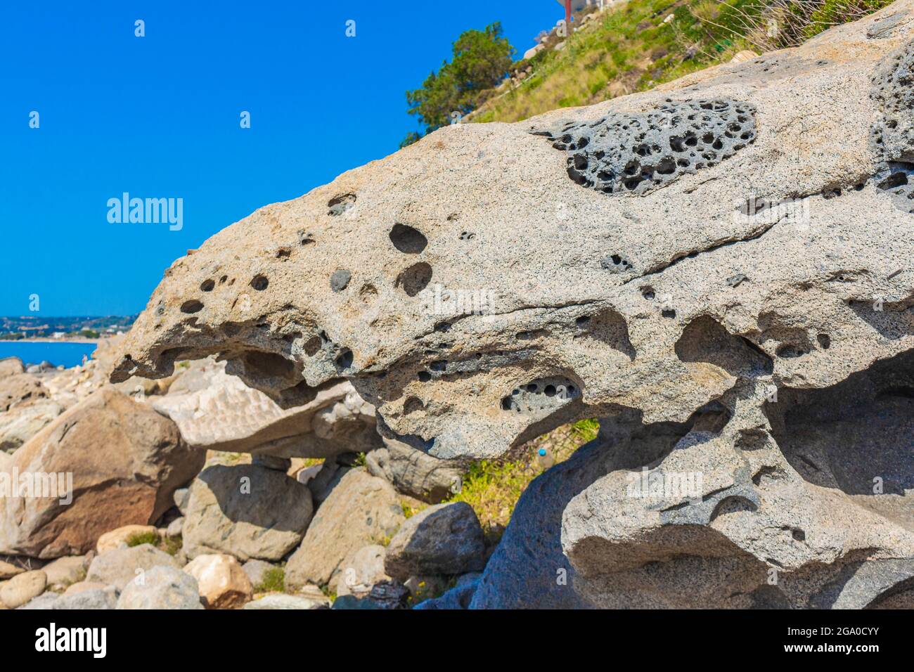 Big rare rock formation in natural coastal landscapes on Kos Island in ...