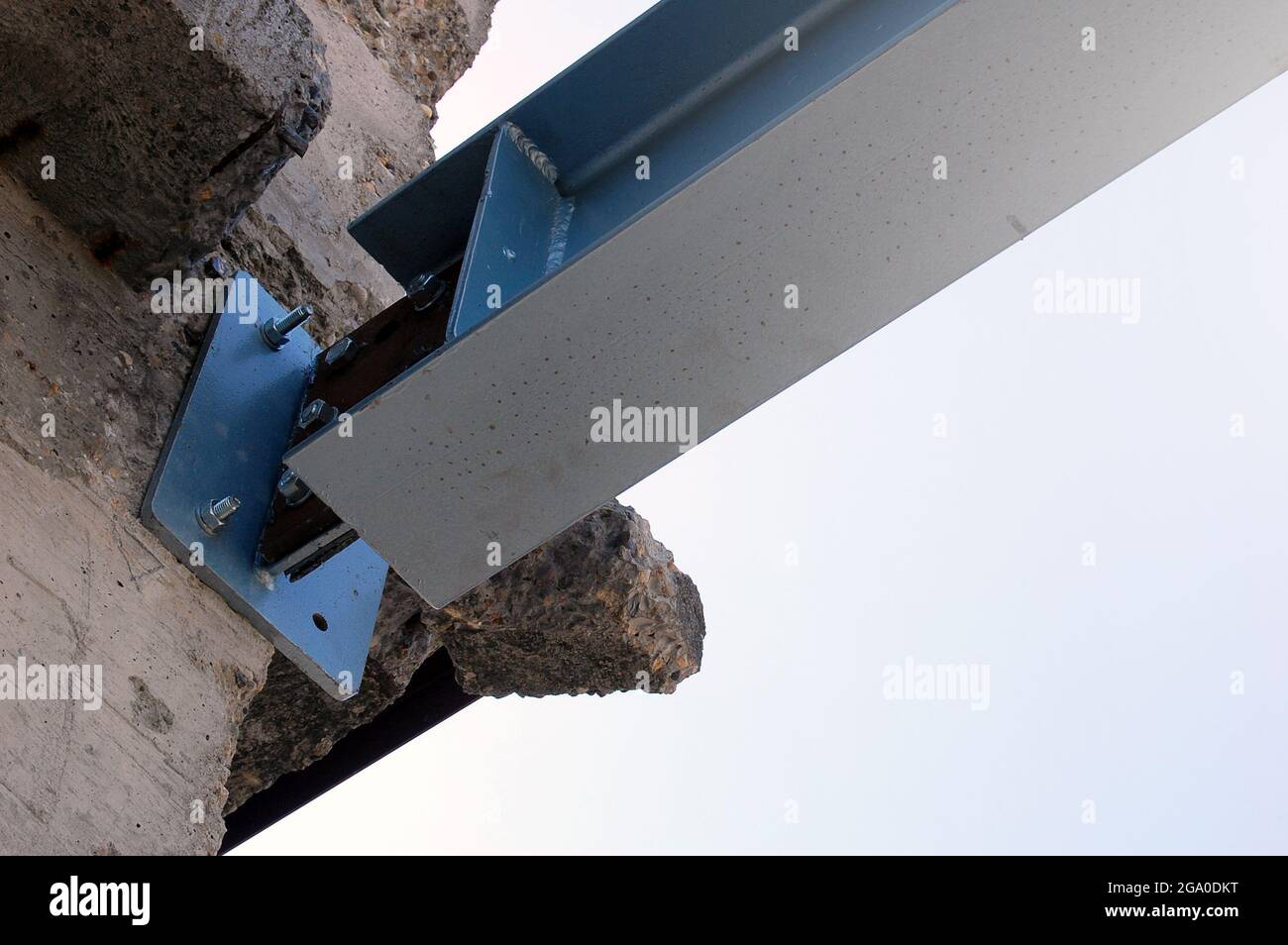 Iron Workers working on Iron Construction frame of tall apartment ...