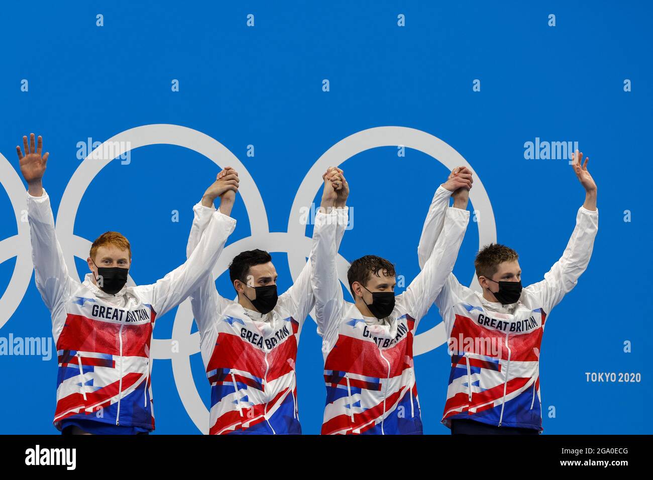 Tokyo, Japan. 28th July, 2021. (L-R) Tom Dean, James Guy, Mathew ...