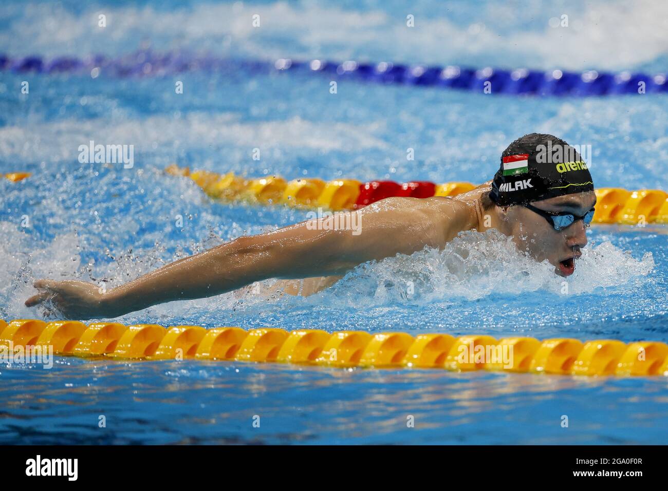 Tokyo, Japan. 28th July, 2021. Kristof Milak of Hungary competes in the ...