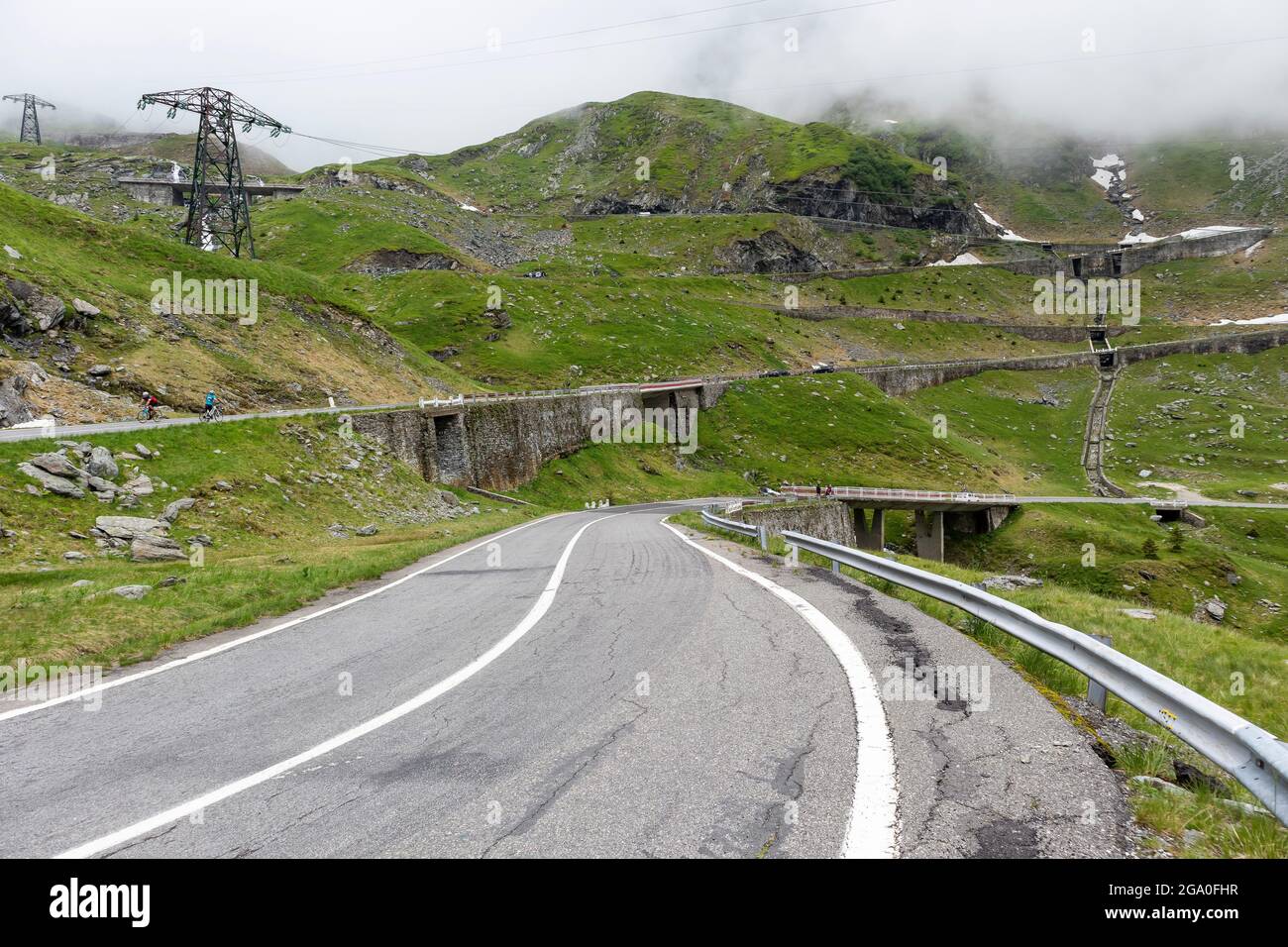 Landscape in Fagaras mountains in Romania, with Transfagarasan road ...