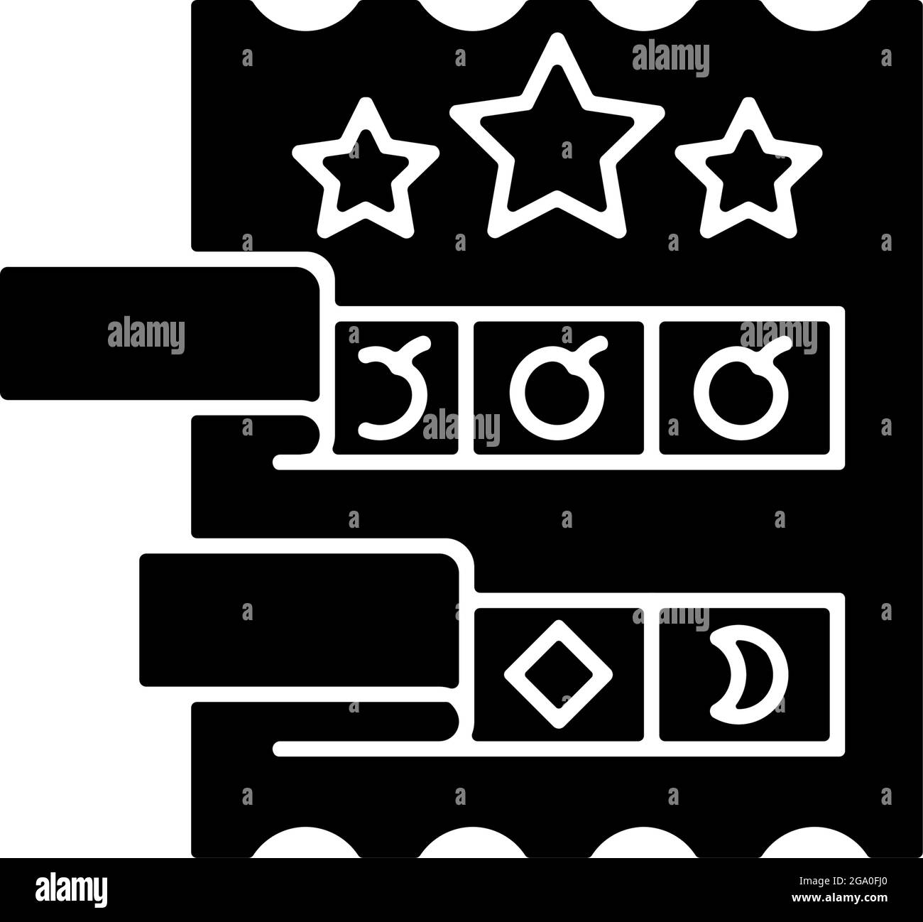 Break open lottery ticket black glyph icon Stock Vector Image & Art - Alamy